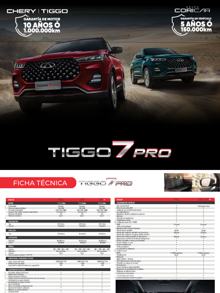 Ficha Tecnica Tiggo 7 Pro Ver4 3 | PDF