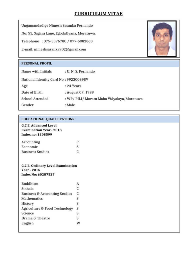 Sasanka CV N11 New | PDF | Standardized Tests | Qualifications