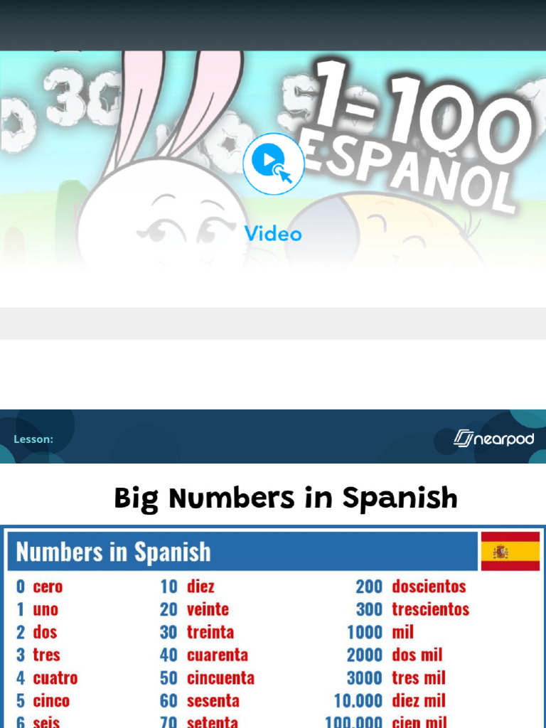 K-5 Big Numbers in Spanish | PDF