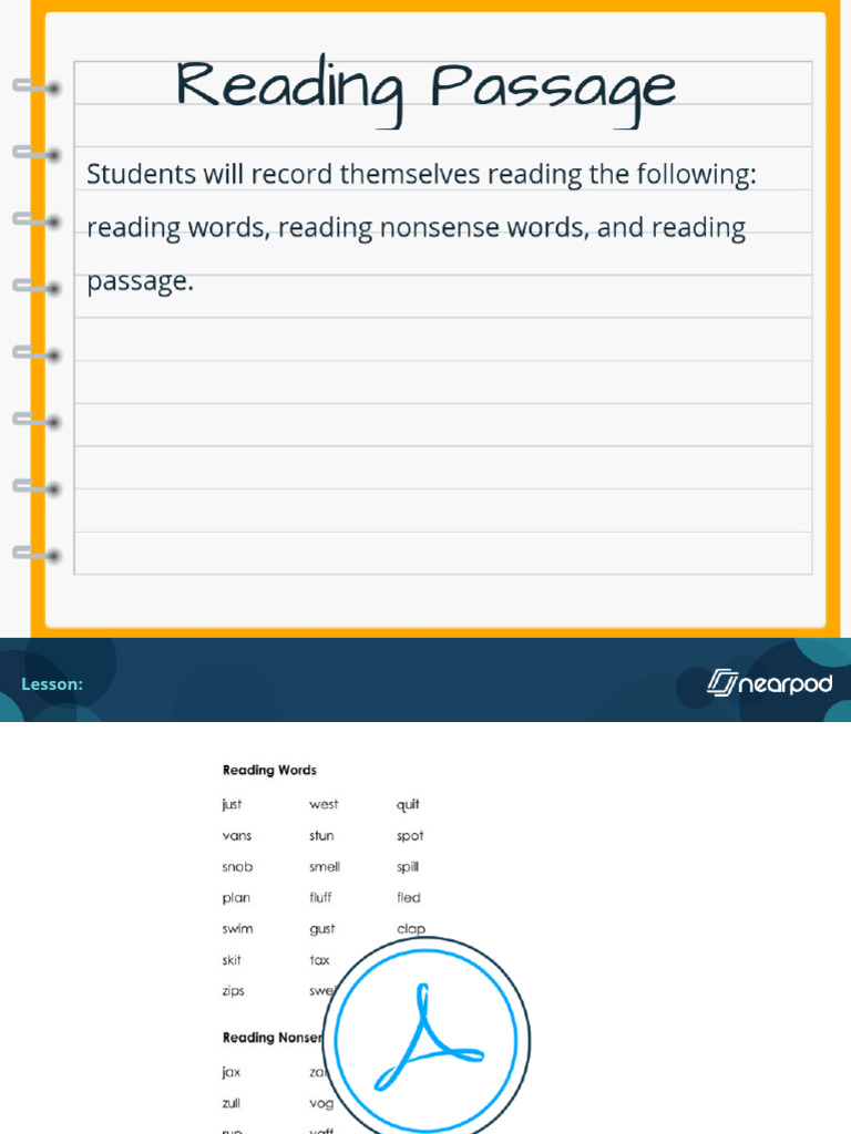 RBD Mastery Check: Reading Recording | PDF