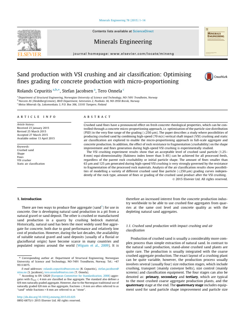 Sand Production With VSI Crushing and Air Classification_ Optimising ...