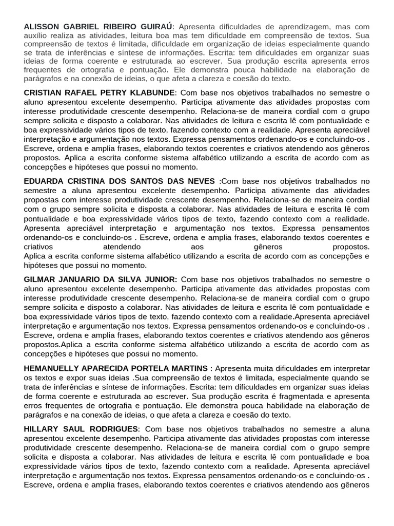 Alisson Gabriel Ribeiro Guiraú Correto | PDF | Escrita | Pensamento