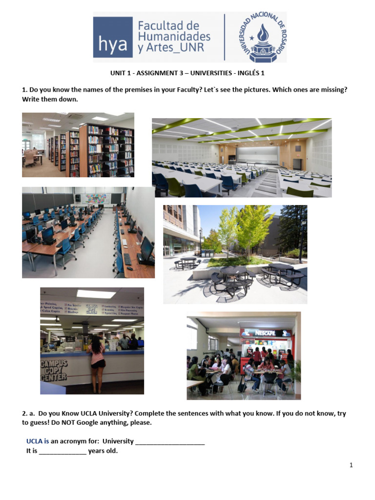 UNIT 1 - ASSIGNMENT Nº 3 UCLA - English 1 - 2023 Ok (2 ...