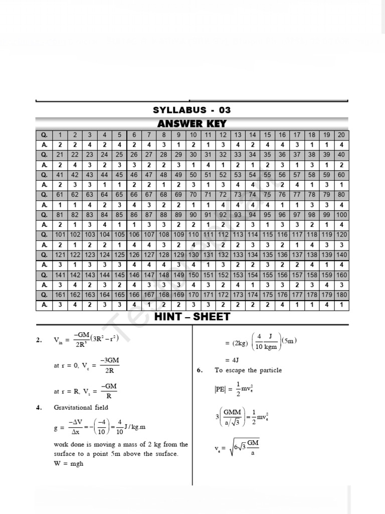 JEE Test Series E - 3003 HS | PDF | Chemistry | Physics