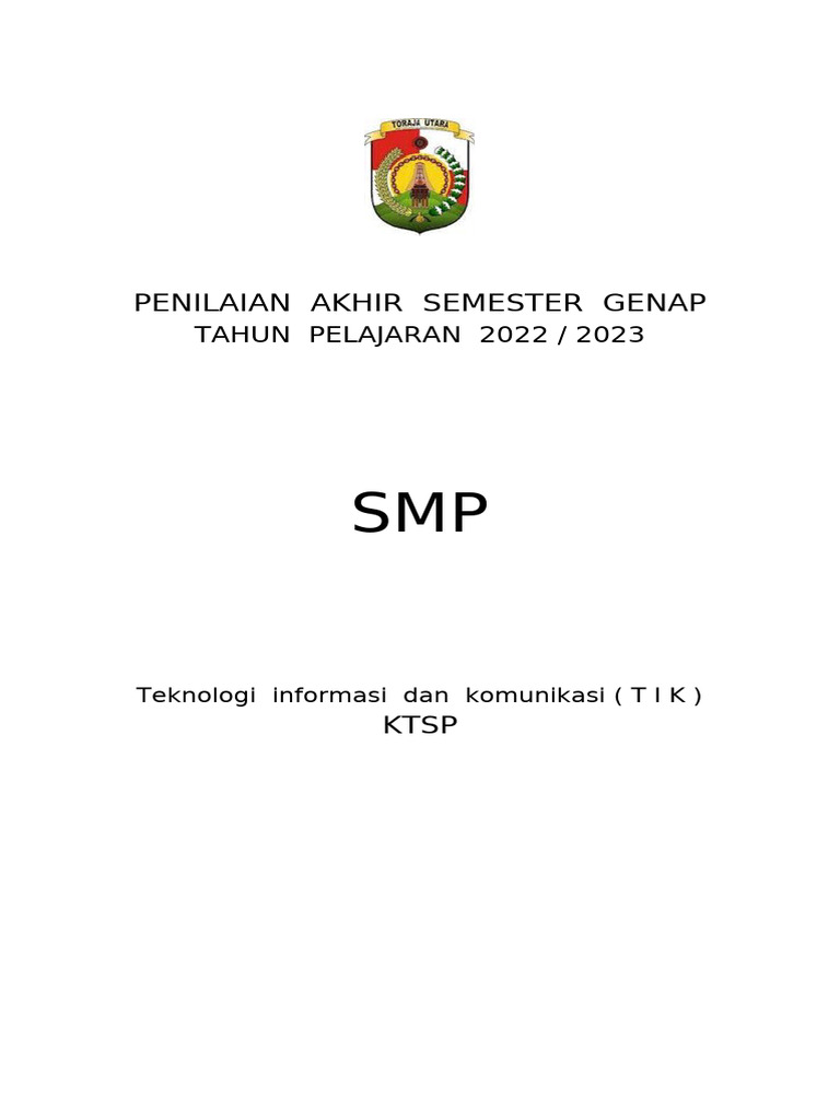 Sampul Penilaian Akhir Semester Genap | PDF
