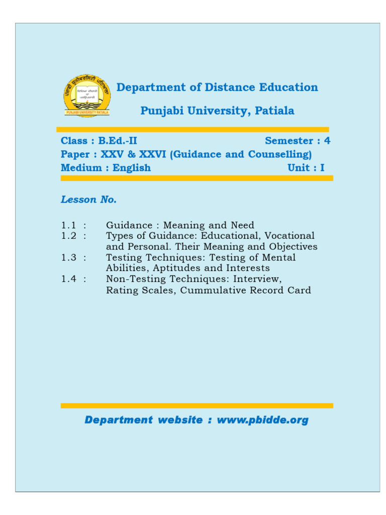B.Ed.S4, P25&26 (Opt.1) U1, Eng | PDF | Curriculum | Vocational Education