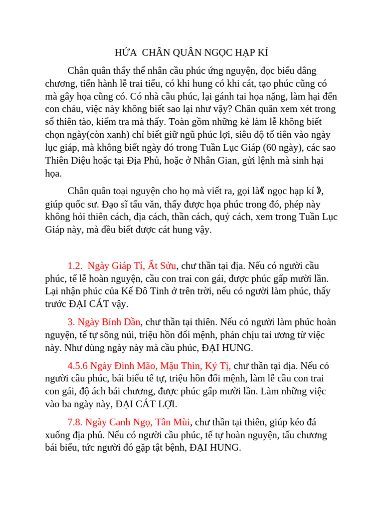 Hua Chan Quan Ngoc Hap Ki | PDF
