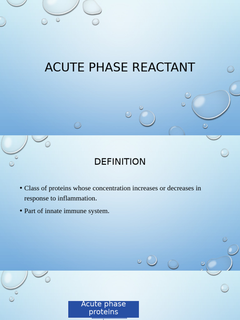 Acute Phase Proteins Overview | PDF