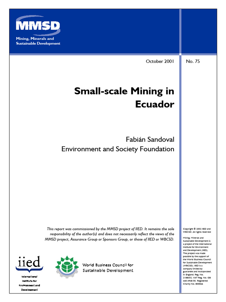 Small Scale Mining Ecuador | PDF | Mining | Gold Mining