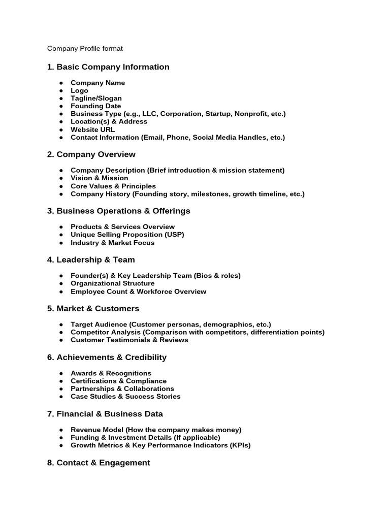 Company Profile Format | PDF