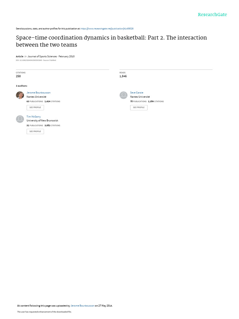 2010-Bourbousson-JSS-Part2 | PDF | Data | Sequence