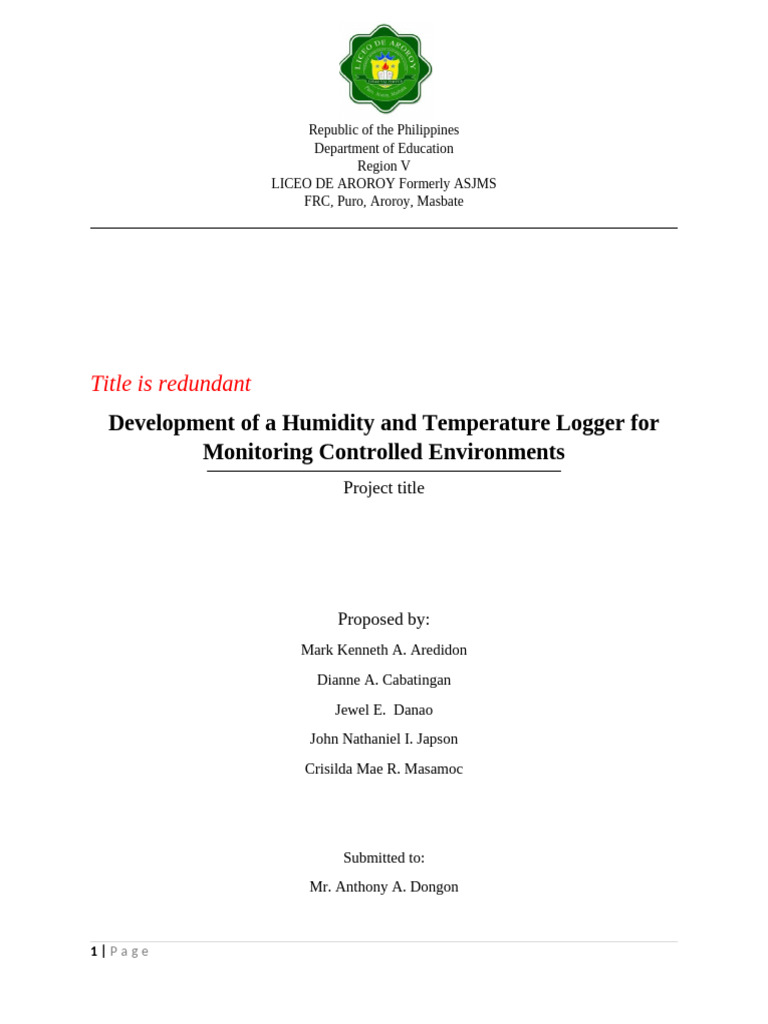 Research Project Paper G1 | PDF | Humidity | Statistics