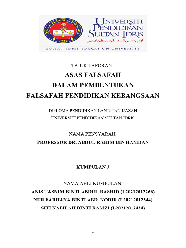 ESEI ASAS FALSAFAH (FPK) farhana | PDF