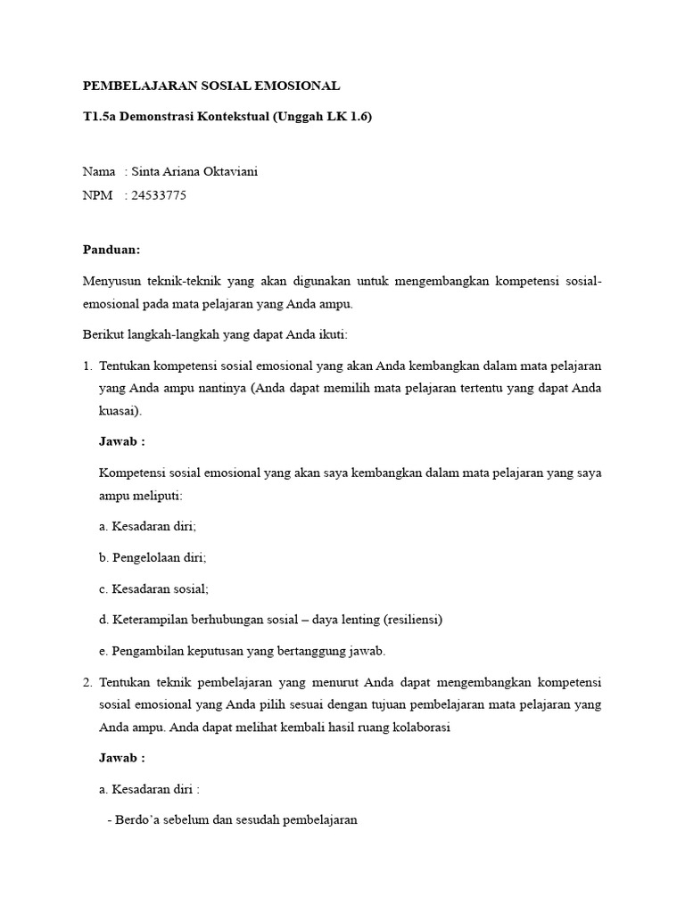 T1.5a Demonstrasi Kontekstual (Unggah LK 1.6) | PDF