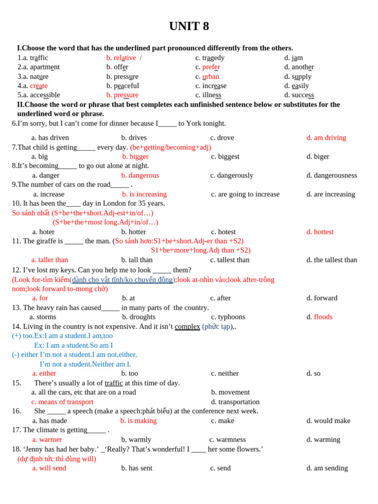 English 8 Practice Test Unit 8 | PDF | Typhoon | Synoptic Meteorology ...
