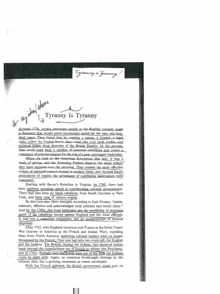 Zinn Chapter 4 Tyranny Is Tyranny | PDF