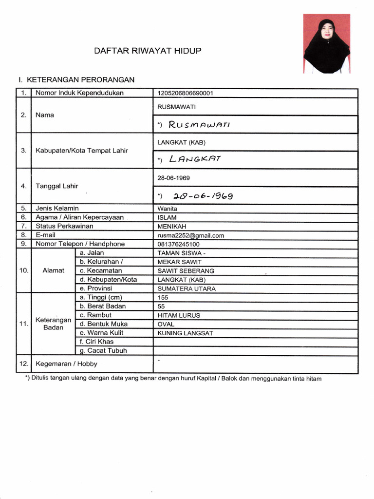 DRH Perorangan | PDF