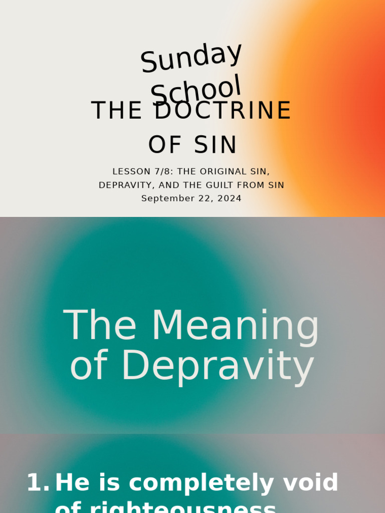 Understanding Original Sin and Depravity | PDF