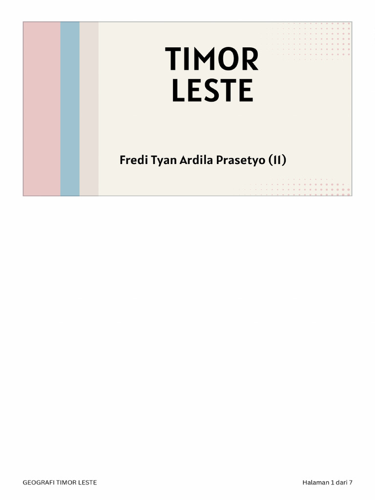 Geografi Timor Leste - 20250122 - 184013 - 0000 | PDF