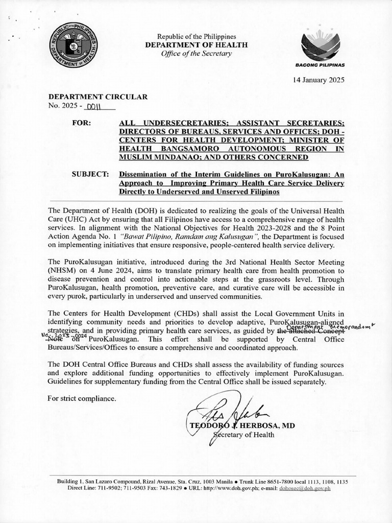 PuroKalusugan Guidelines for 2025 | PDF | Health Care | Health Human ...