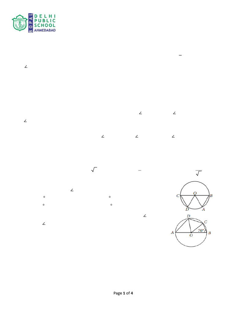 Class IX Math: Circle Problems | PDF