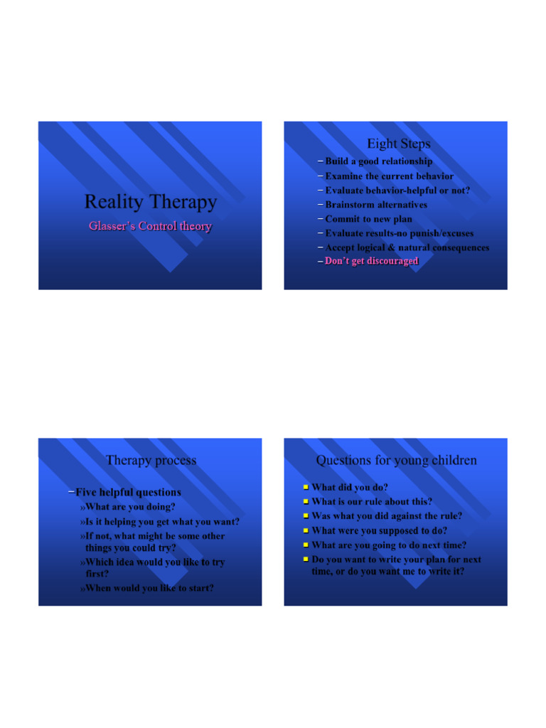 Reality Therapy | PDF | Psychotherapy | Psychology