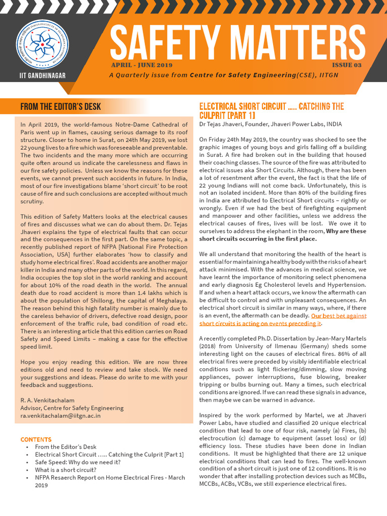 Safety Matters Newsletter Issue III | PDF | Electrical Wiring | Speed Limit