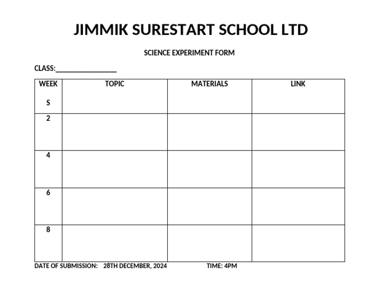 Science Experiment Form | PDF