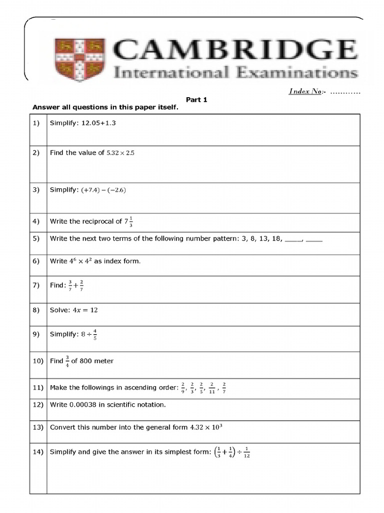 Paper Grade 8 - 001 | PDF