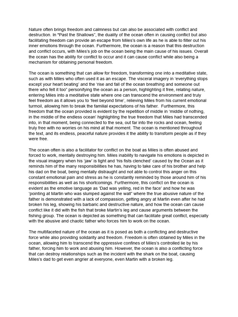Ocean's Duality: Freedom and Conflict | PDF | Meditation | Behavioural ...