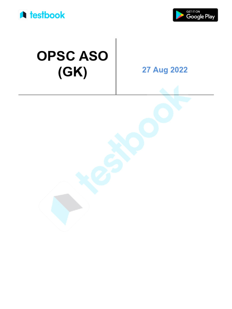 Opsc Aso (GK) 27 Aug 2022 (English) | PDF
