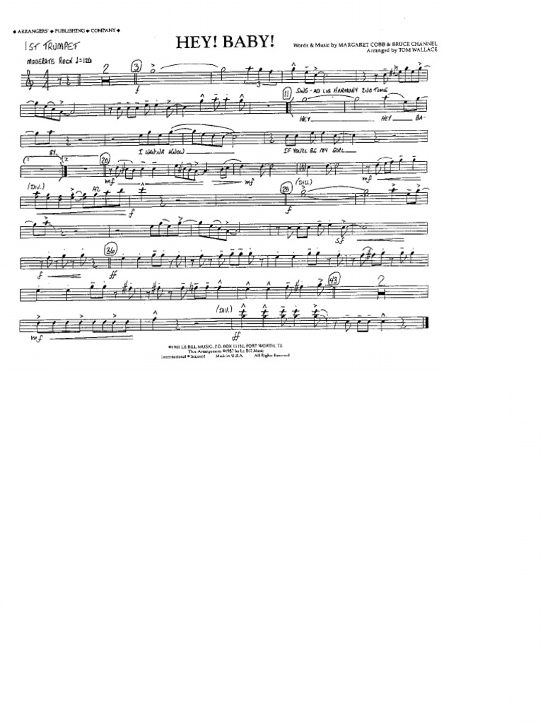 Hey Baby - Trumpet 1 | PDF