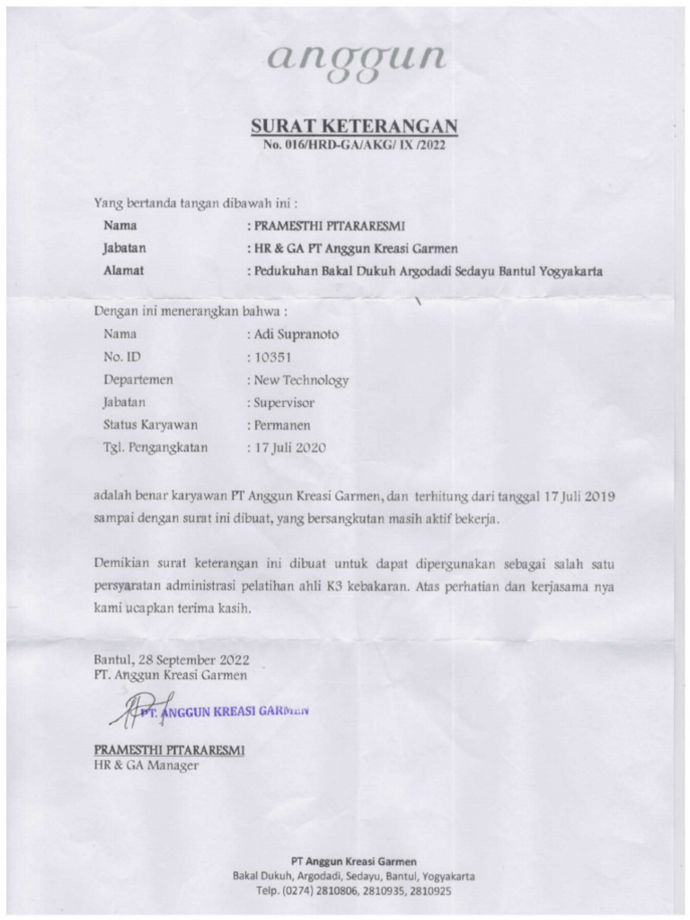 Scan Surat Keterangan | PDF