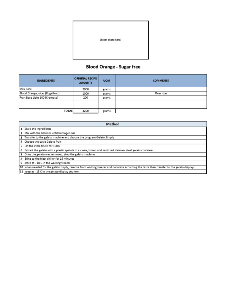 Blood Orange Gelato - Sugar Free | PDF
