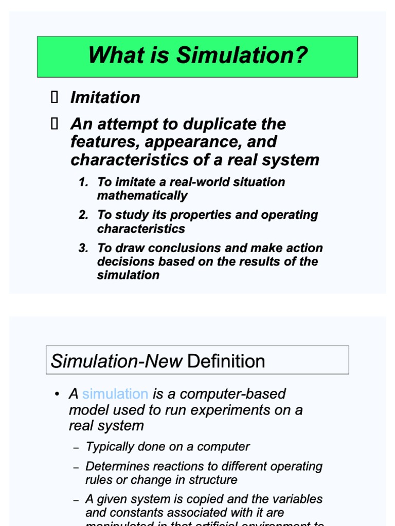 What is Simulation? Types, Process, Examples & Applications | PDF