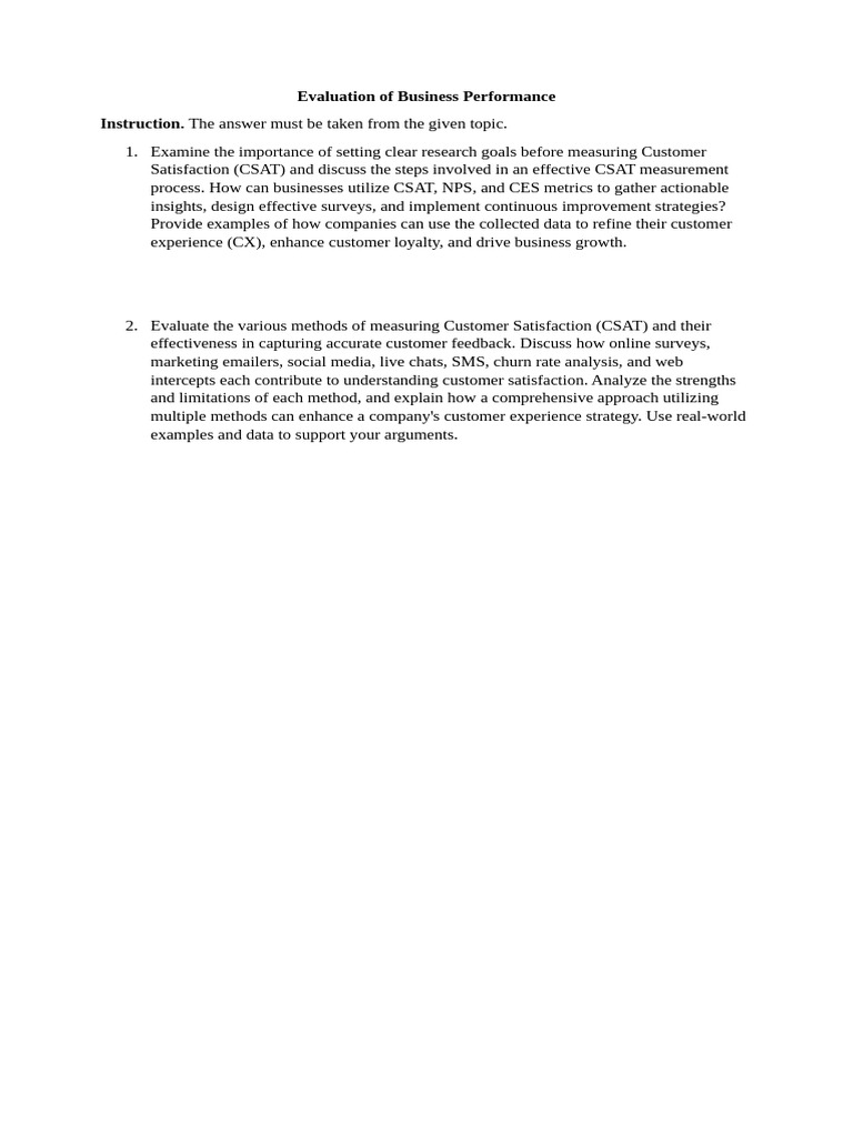 Evaluation of Business Performance Prefinal-Final EXAM | PDF