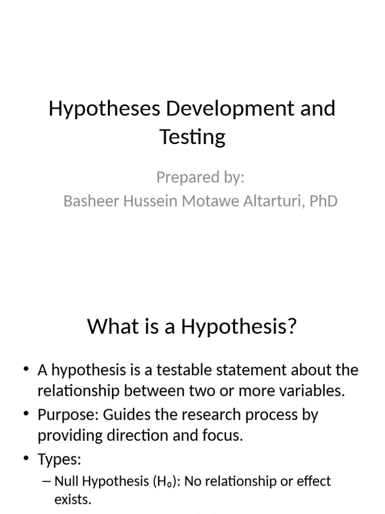 Hypotheses Development and Testing | PDF | Hypothesis | P Value