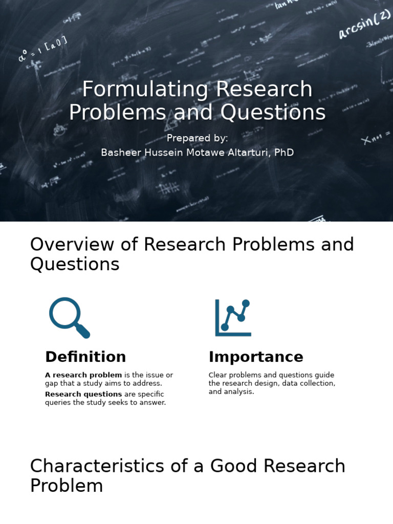 Formulating Research Problems and Questions | PDF | Corporate Social Responsibility | Learning