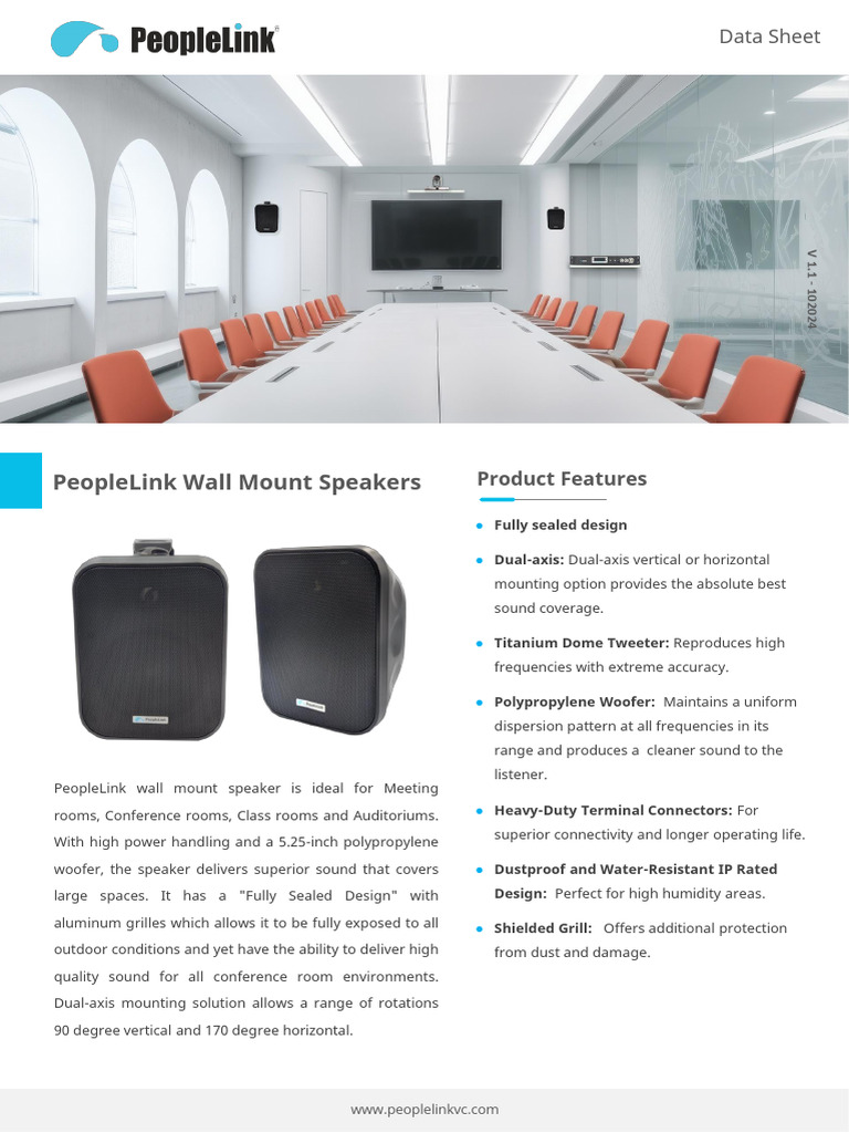 PeopleLink Wall Mount Speakers 1 | PDF | Loudspeaker | Sound Technology