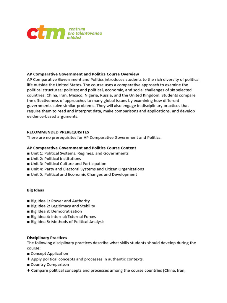 AP Comparative Government Guide | PDF | Democracy | Political Ideologies