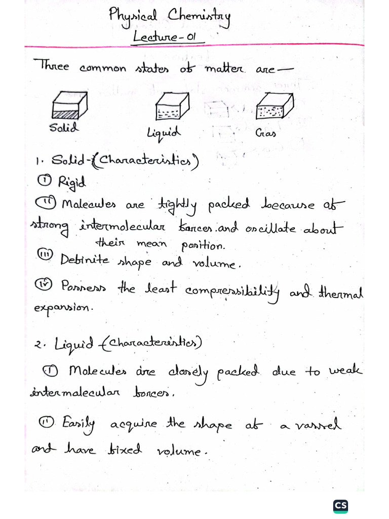 Physical Chemistry Lec (1-6) Note | PDF