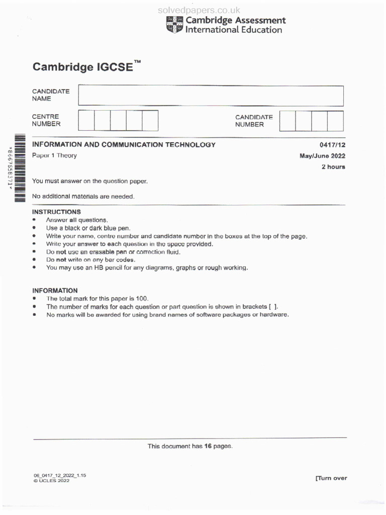 0417 s22 QP 12 Solved | PDF