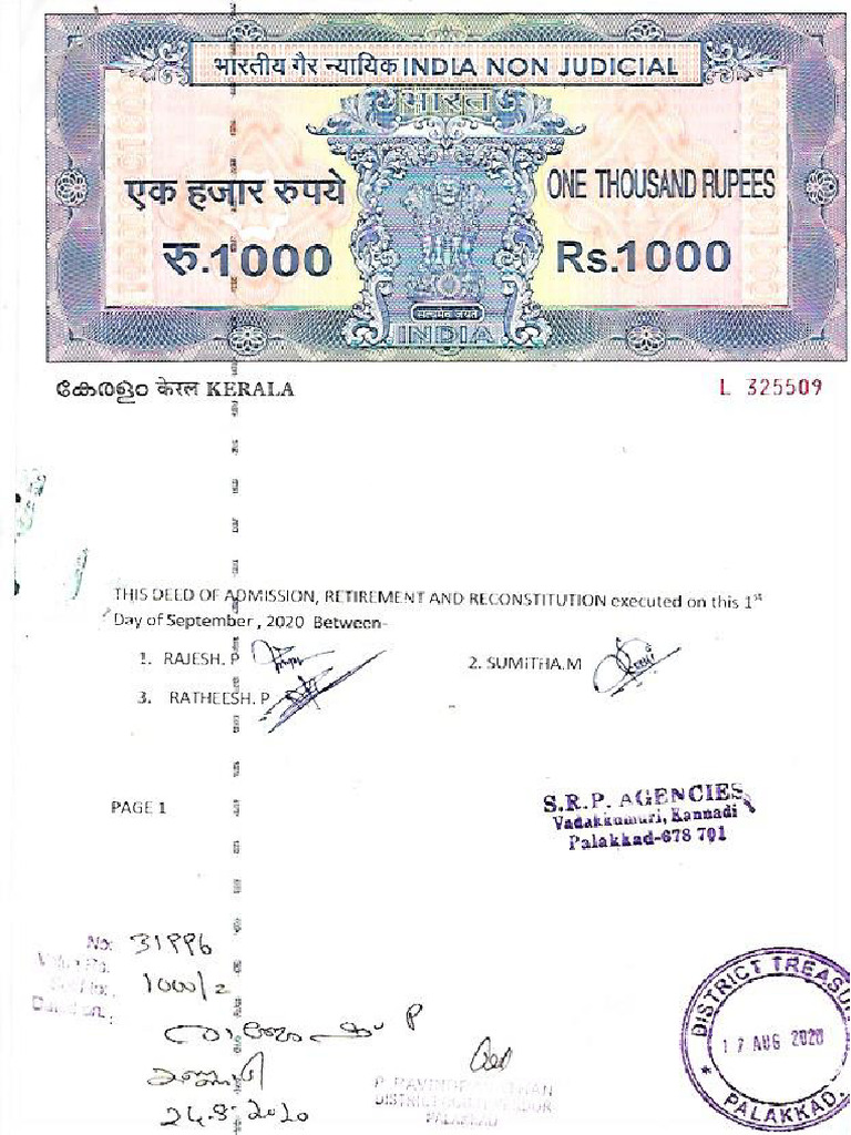 SRP Deed One Retirement and One Addition | PDF