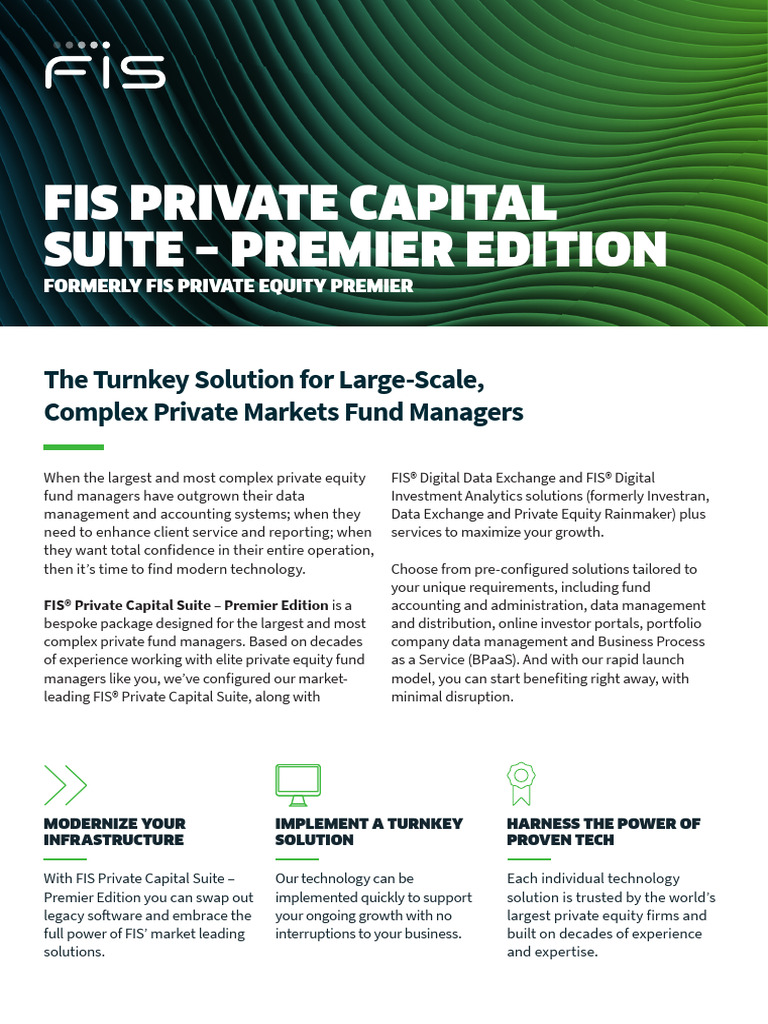 FIS Private Capital Suite Premier Edition | PDF | Investment Management ...