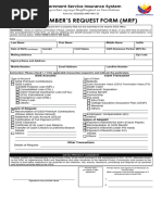 GSIS Member's Request Form (MRF) | PDF | Cheque | Financial Services