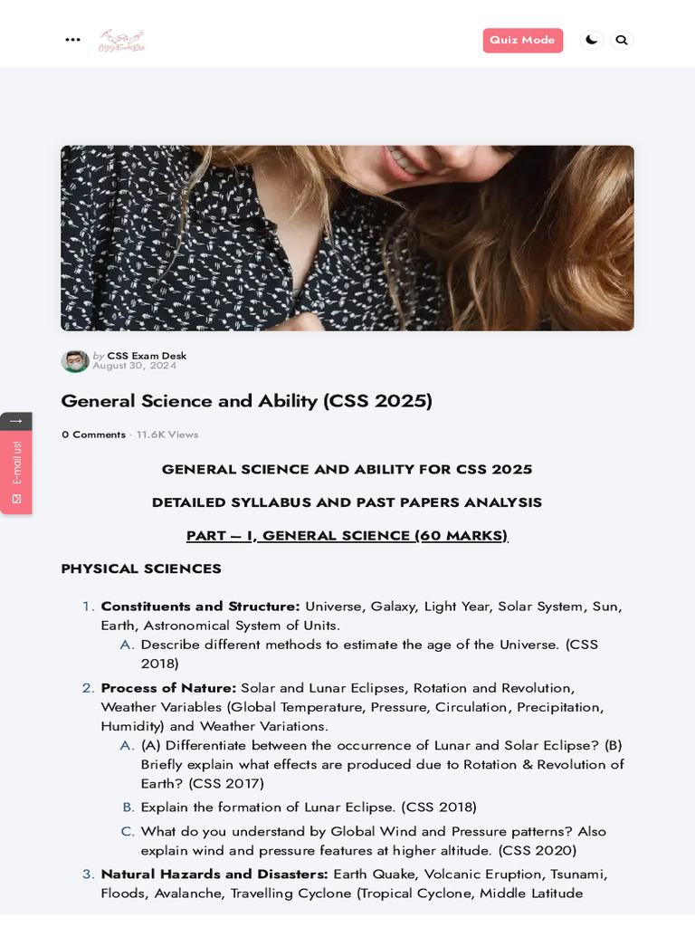 General Science and Ability (CSS 2025) - CSS Exam Desk | PDF | Cell ...