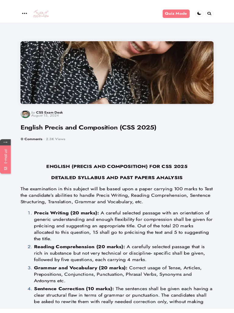 English Precis and Composition (CSS 2025) – CSS Exam Desk | PDF | Idiom | English Language