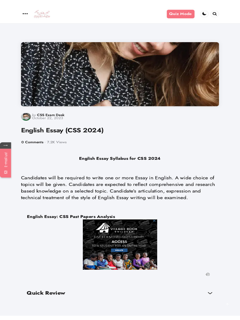 English Essay (CSS 2024) - CSS Exam Desk | PDF | Essays | Feminism