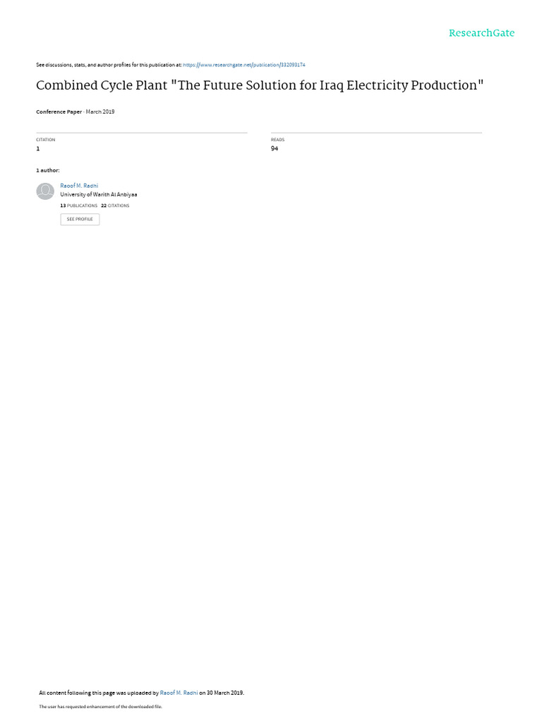 Combined Cycle Power Plant | PDF | Steam | Thermodynamics
