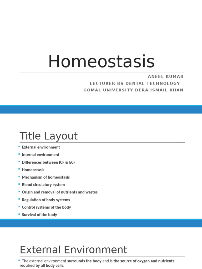 Lecture 03 - Homeostasis-1_011930 | PDF | Human Body | Homeostasis